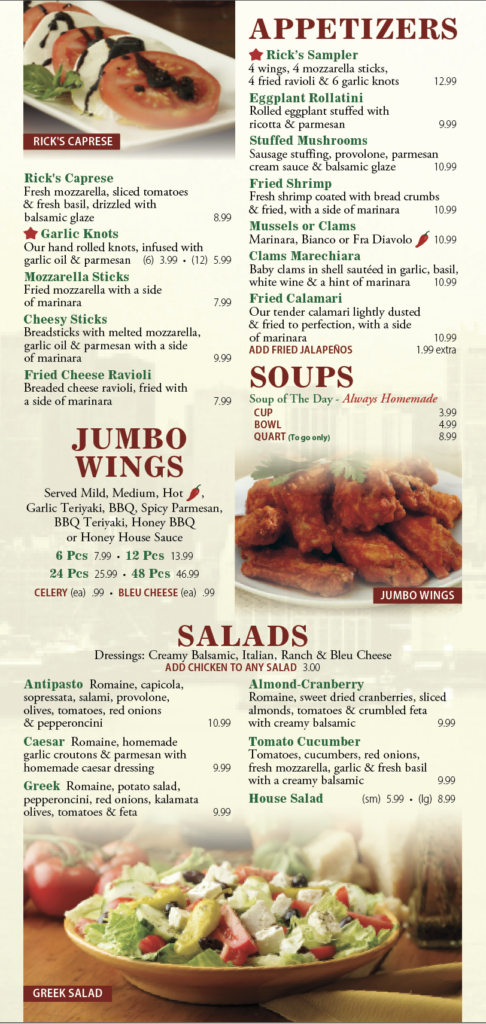 Menu – Ricks NYS Pizza